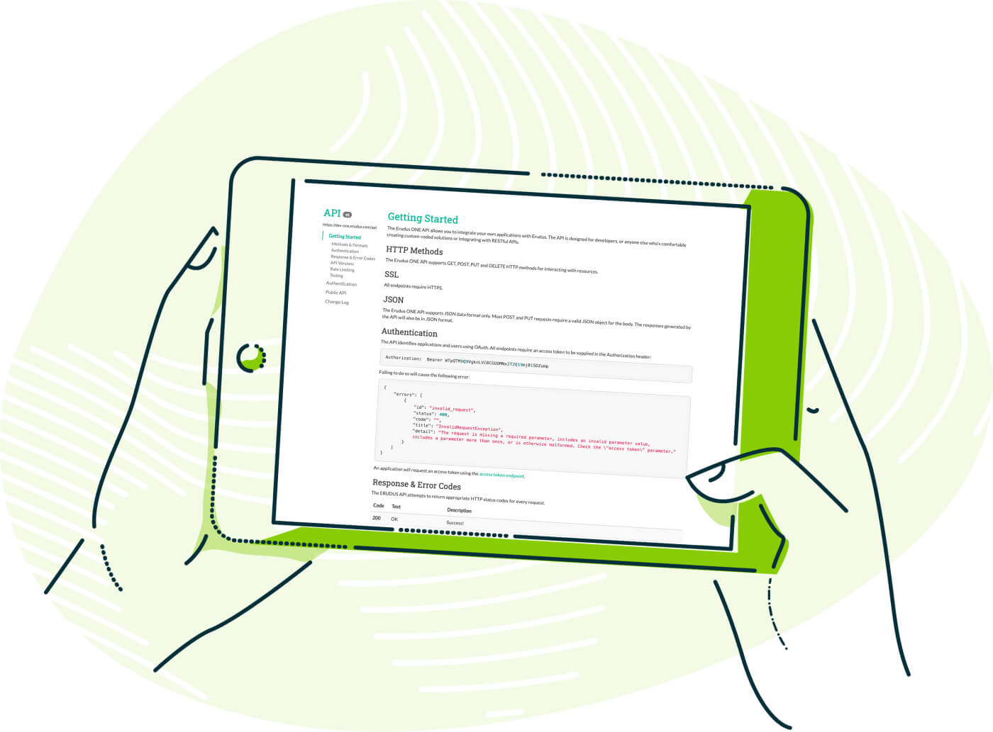 Erudus APIs, fully documented and version controlled